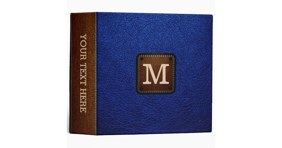Air Force Blue (USAF) Leather Look Monogram 3 Ring Binder | Zazzle