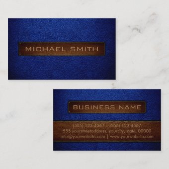 Air Force blue (USAF) Leather Look Professional Business Card | Zazzle