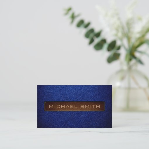 Air Force blue (USAF) Leather Look Professional Business Card | Zazzle