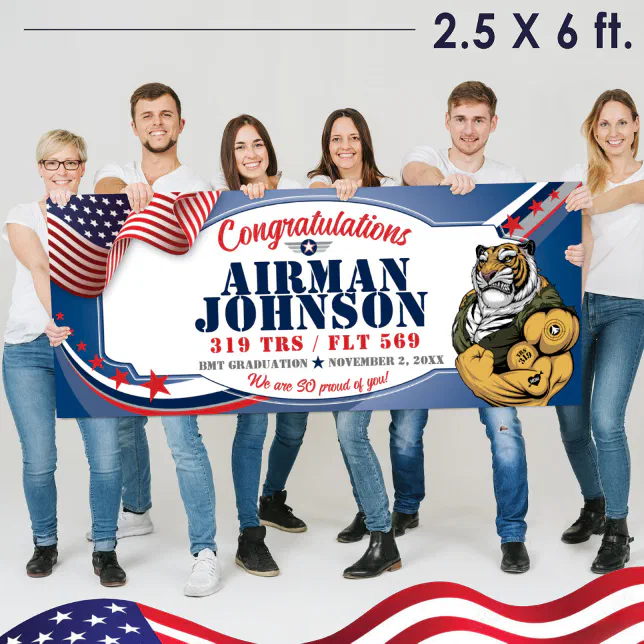 Air Force BMT Graduation 319 TRS Tigers Military Banner | Zazzle