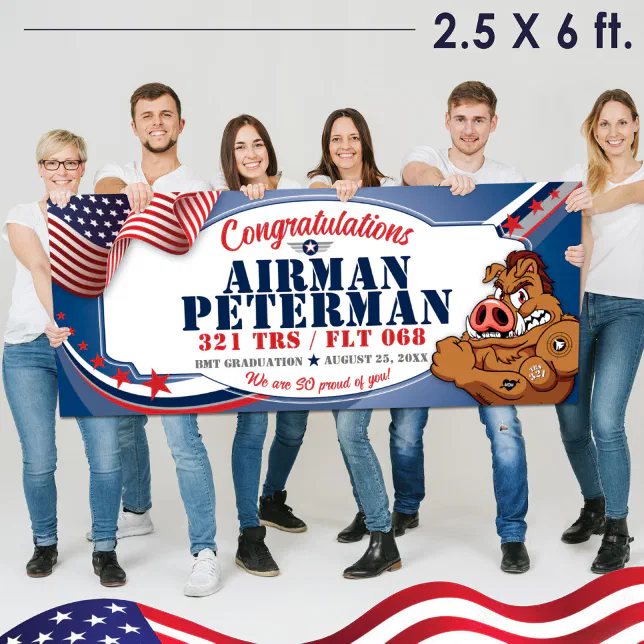 Air Force BMT Graduation 321 TRS Warthogs Military Banner | Zazzle