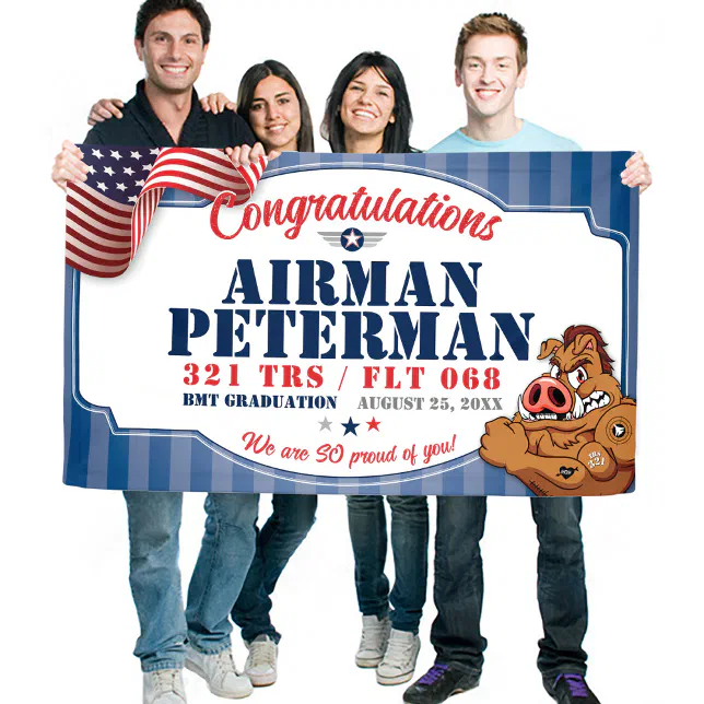 Air Force Graduation 321 TRS Warthogs Mascot 3x5' Banner | Zazzle