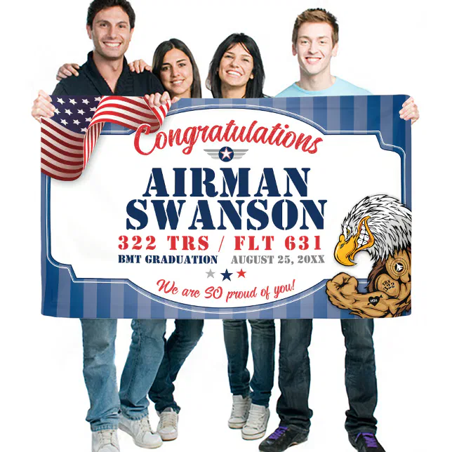 Air Force Graduation 322 TRS Eagles Mascot 3x5' Banner | Zazzle