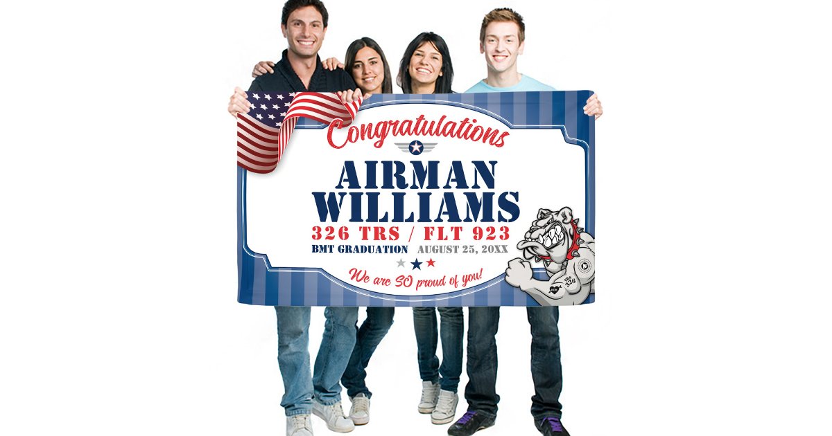Air Force Graduation 326 TRS Bulldogs Mascot 3x5' Banner | Zazzle