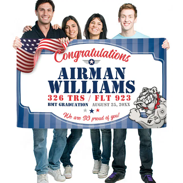 Air Force Graduation 326 TRS Bulldogs Mascot 3x5' Banner | Zazzle