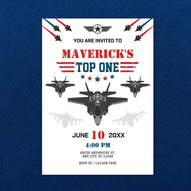 Air force jet fighter pilot Top one Invitation | Zazzle