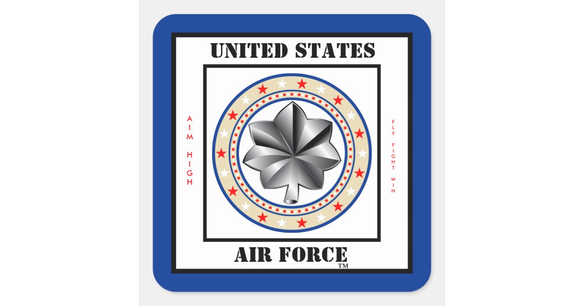 Air Force Lieutenant Colonel LTC O-5 Square Sticker | Zazzle