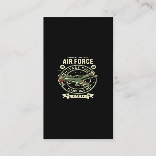 air force military pride aircraft business card | Zazzle