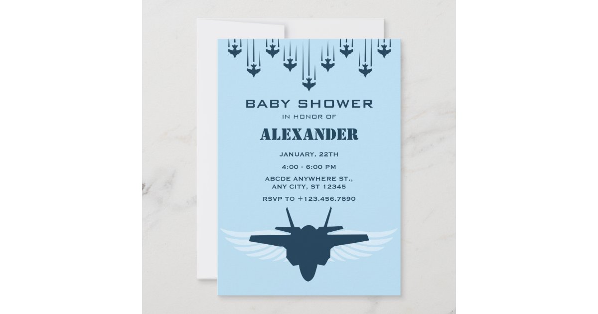 Air Force Pilot baby shower Invitation | Zazzle