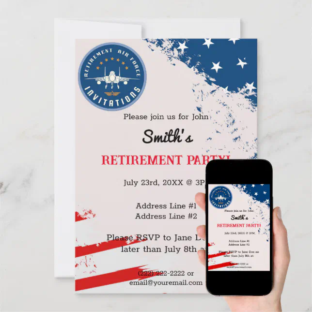 Air Force Retirement Invitations | Zazzle