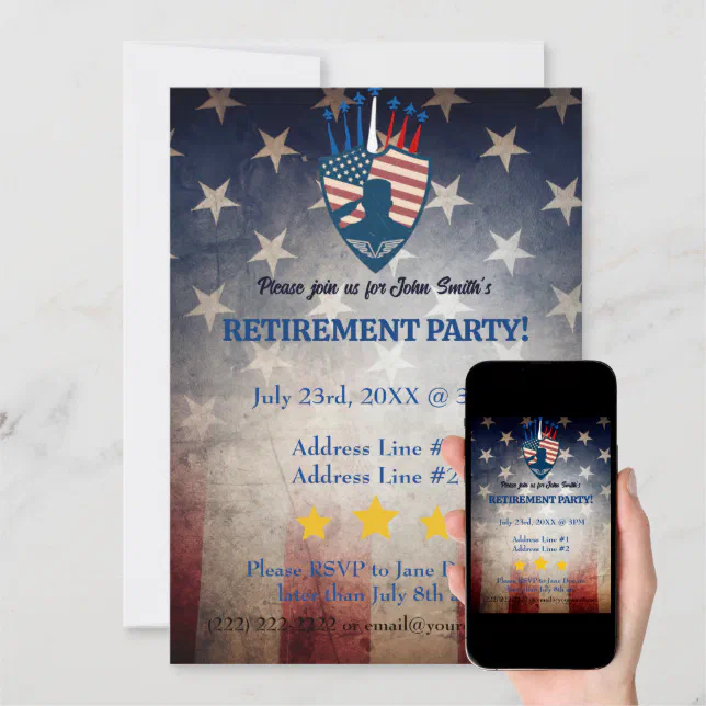 Air Force Retirement Invitations | Zazzle