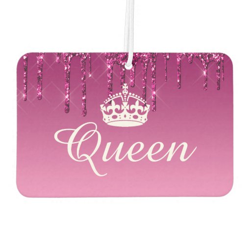 Air Freshener - Queen Crown Drip Glitter Magenta | Zazzle