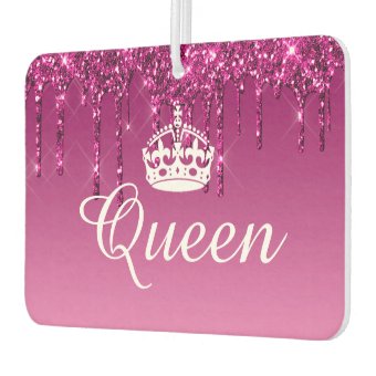 Air Freshener - Queen Crown Drip Glitter Magenta | Zazzle