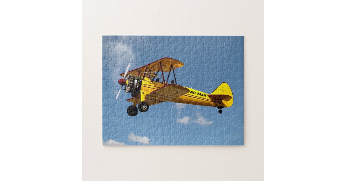 Air Mail Biplane Jigsaw Puzzle | Zazzle