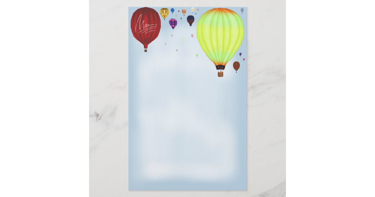 Air Mail ~Hot Air Balloons~ Stationery | Zazzle