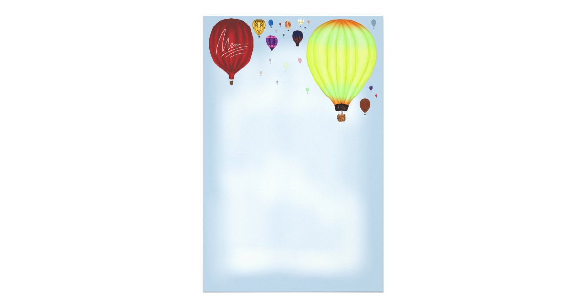 Air Mail ~Hot Air Balloons~ Stationery | Zazzle.com