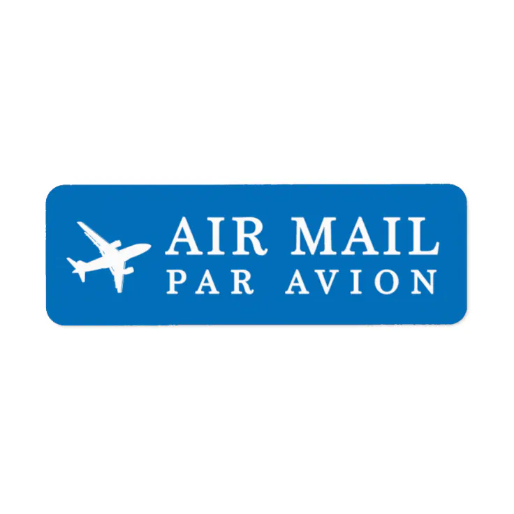 AIR MAIL PAR AVION Airmail Seal airplane Label | Zazzle