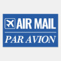 Air Mail / Par Avion big blue shipping stickers | Zazzle