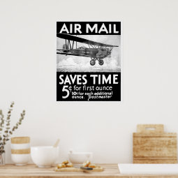 Air Mail Poster - Vintage | Zazzle