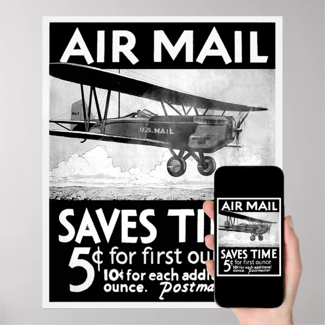 Air Mail Poster - Vintage | Zazzle