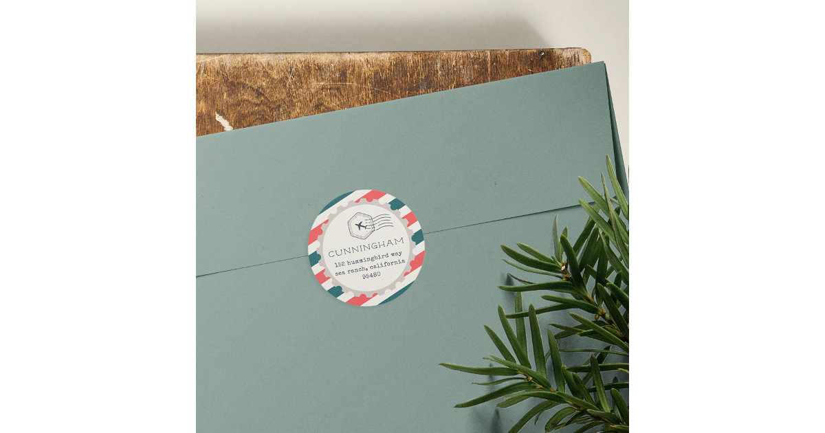 Air Mail Return Address Sticker | Zazzle