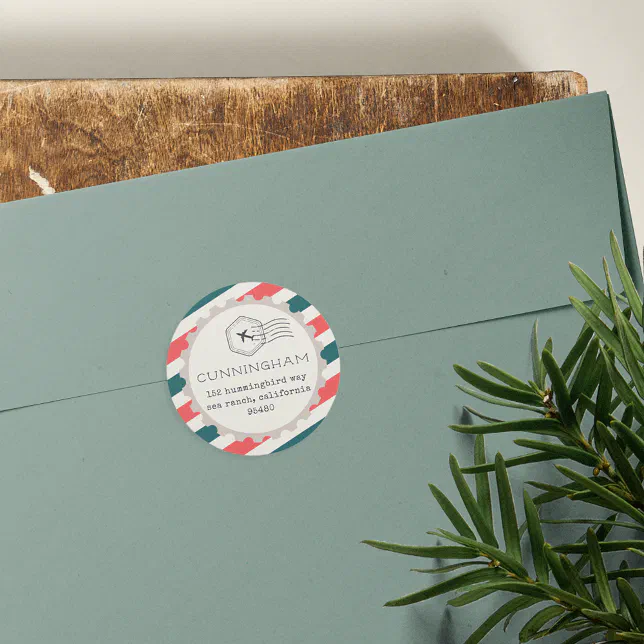 Air Mail Return Address Sticker | Zazzle
