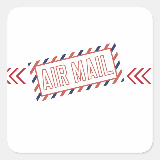 Air Mail Square Sticker | Zazzle