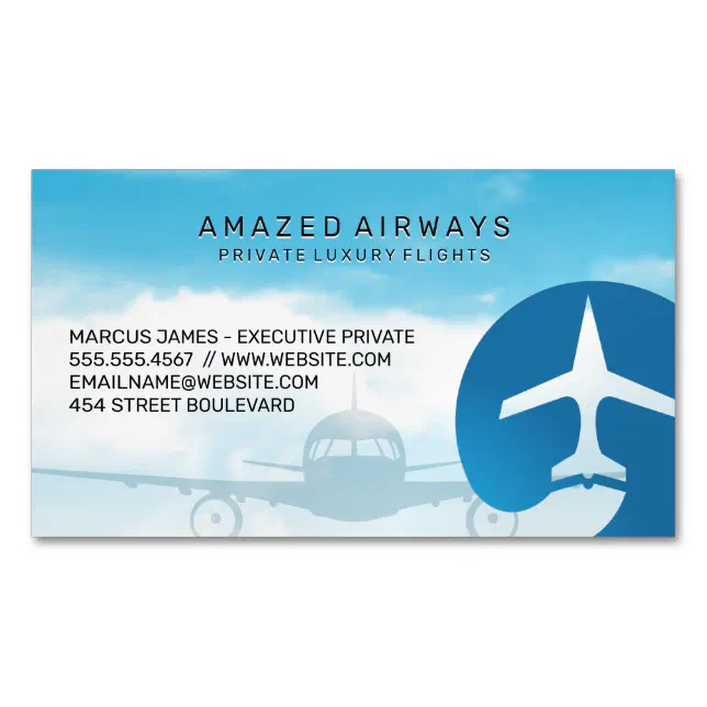 Air Plane | Flights Clouds and Sky Business Card Magnet | Zazzle