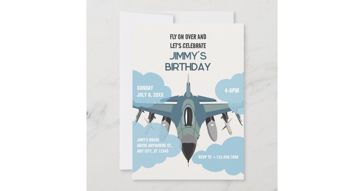 AIR PLANE FLY BIRTHDAY INVITATION | Zazzle