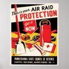 Vintage Air Raid Poster from 1943 (reproduction) | Zazzle.com