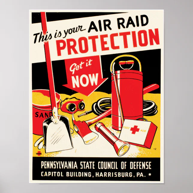 Air Raid Protection Poster | Zazzle
