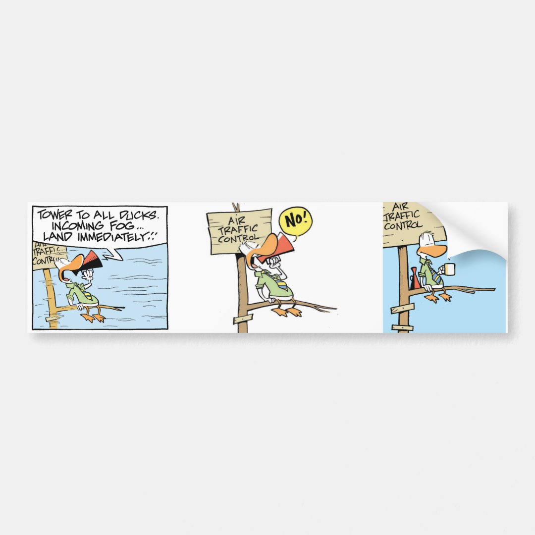 Air Traffic Control Cartoon Bumper Sticker | Zazzle