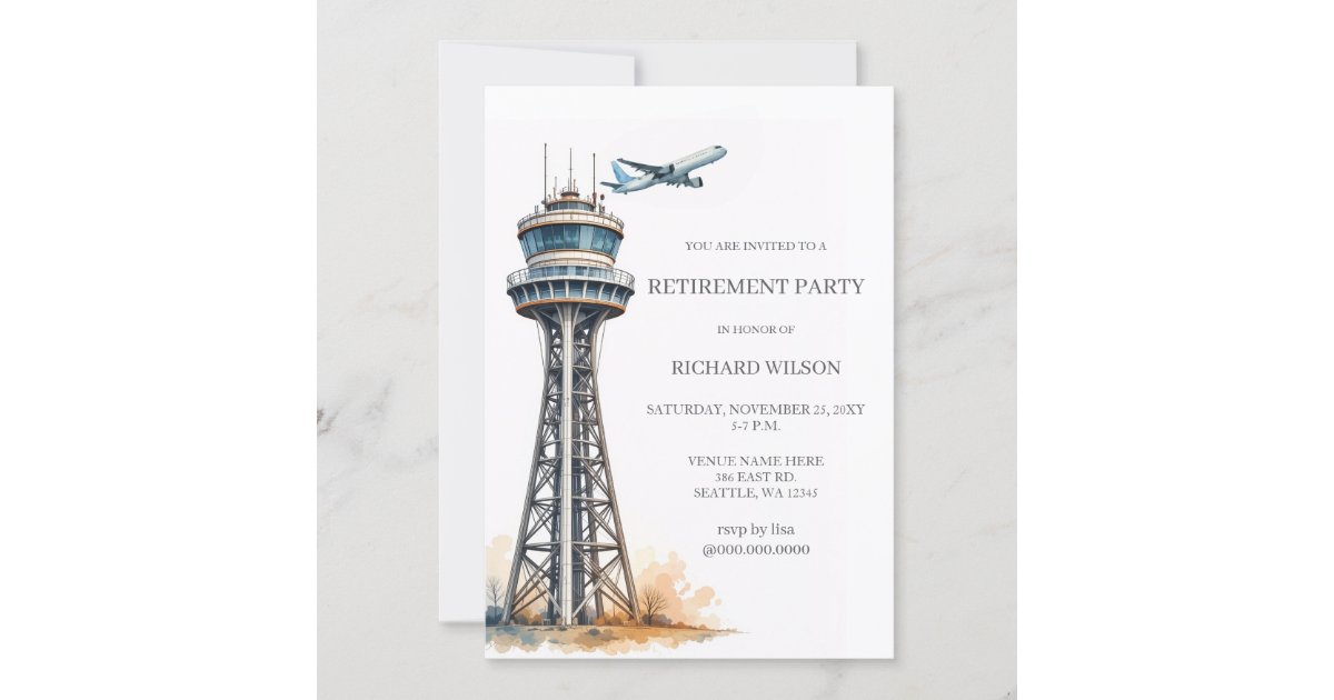 Air Traffic Controller Retirement Party Invitation | Zazzle