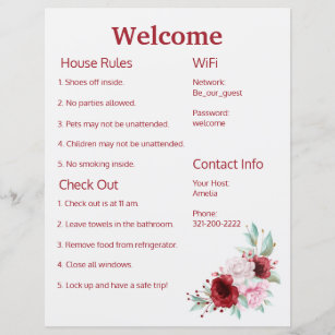 House Rules Chart Template