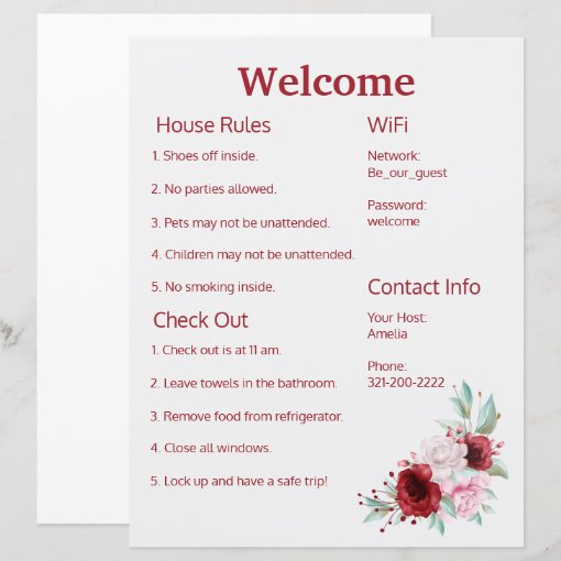 Airbnb Vrbo Welcome Sign Template Guide | Zazzle