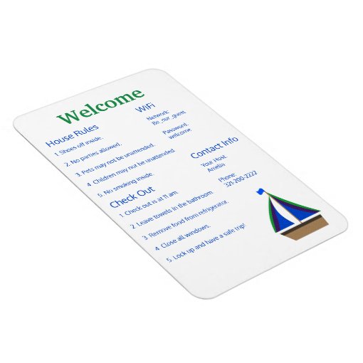 Airbnb Vrbo Welcome Sign Template Home Magnet | Zazzle