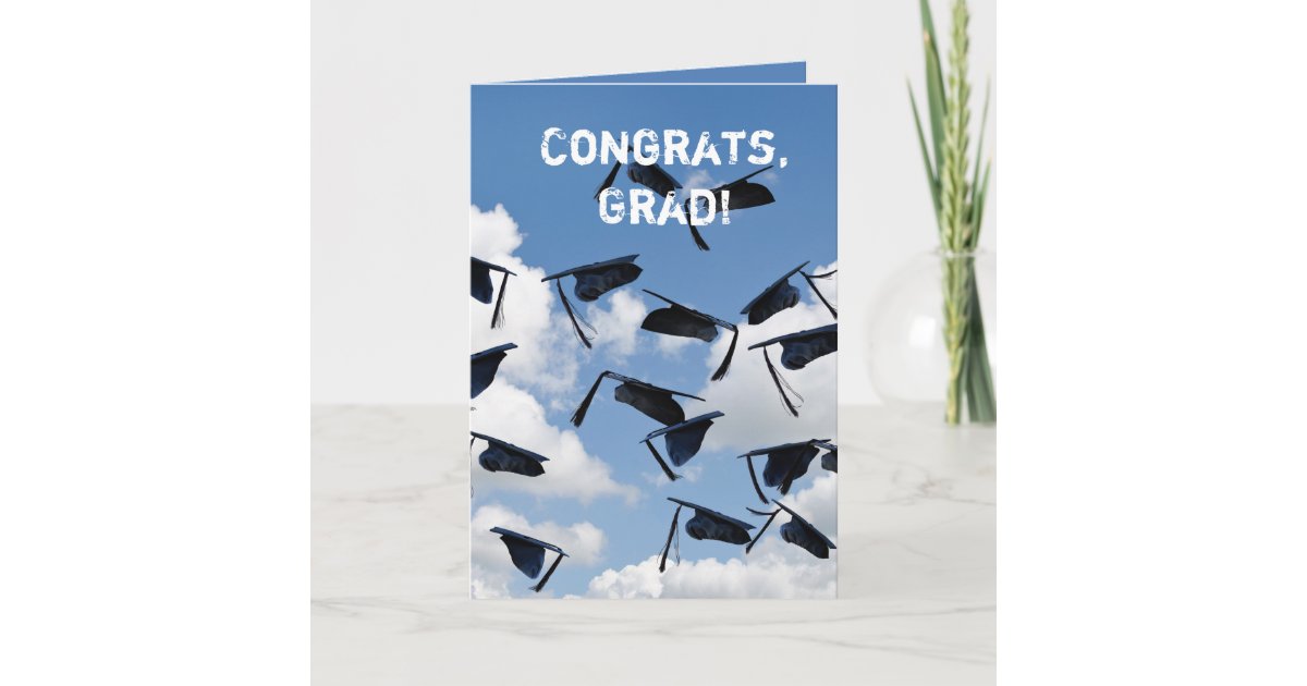airborne black graduation caps card | Zazzle