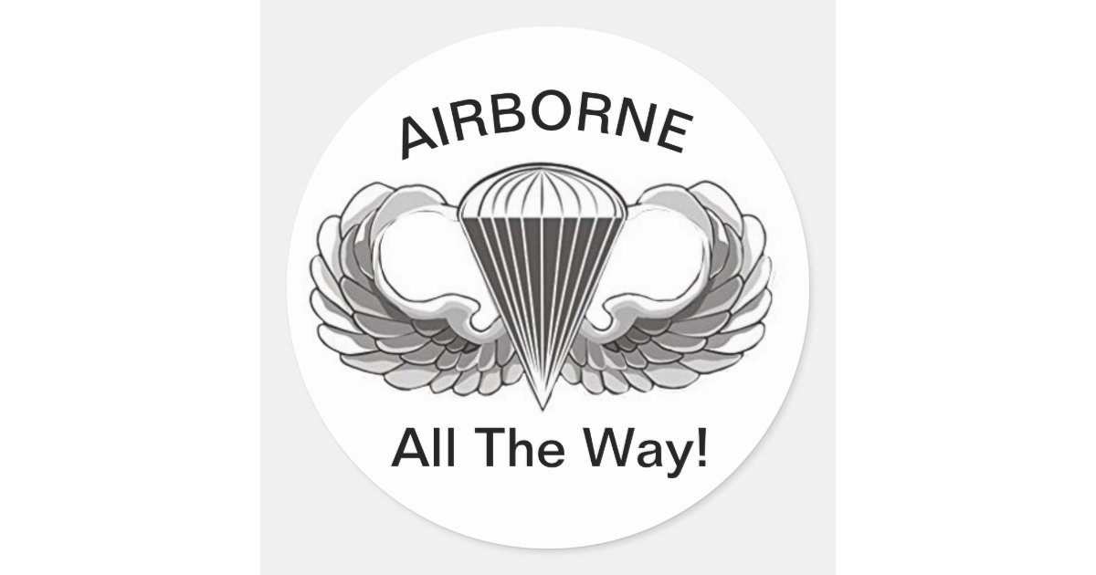 Airborne! classic round sticker | Zazzle