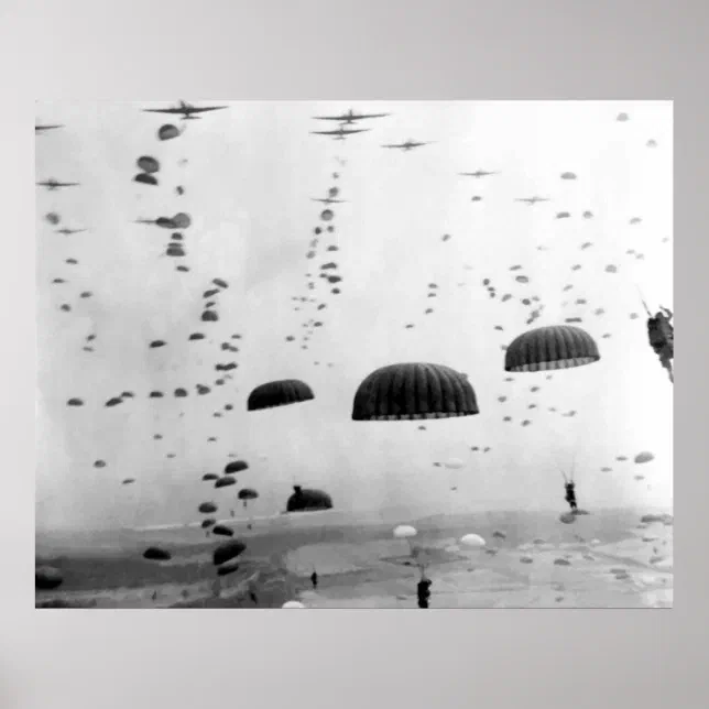Airborne Mission During WW2 Painting Poster | Zazzle