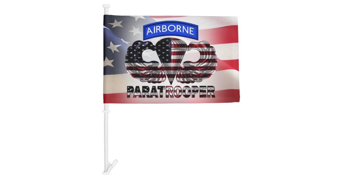 Airborne Paratrooper Jump Wings Car Flag | Zazzle