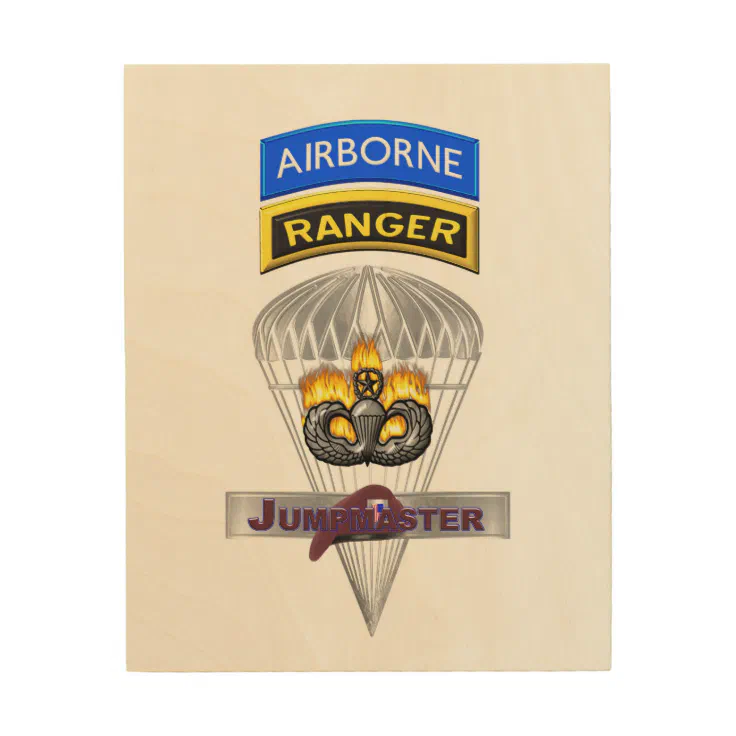 Airborne Ranger Jumpmaster Commemorative Wood Wall Art | Zazzle