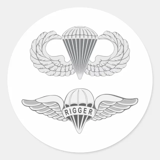 Airborne Rigger Classic Round Sticker | Zazzle