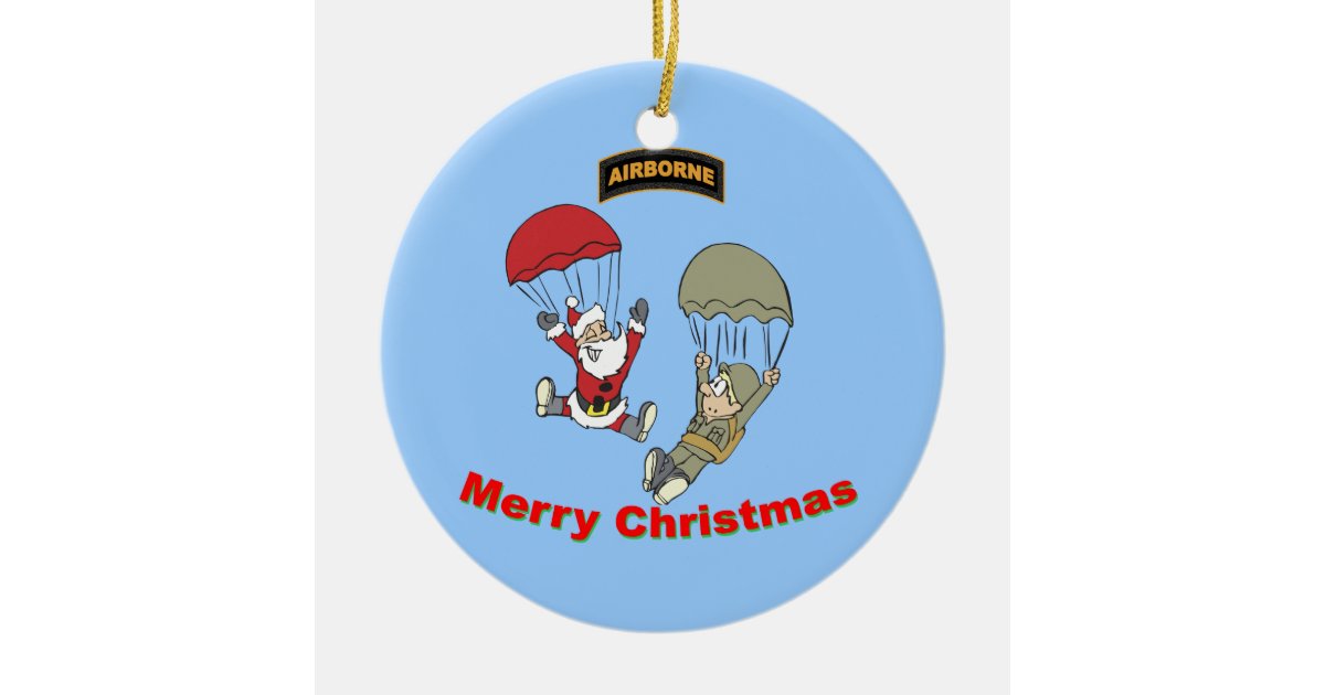 Airborne Santa II Ceramic Ornament | Zazzle