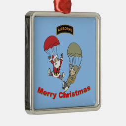 Airborne Santa II Metal Ornament | Zazzle
