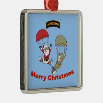 Airborne Santa II Metal Ornament | Zazzle