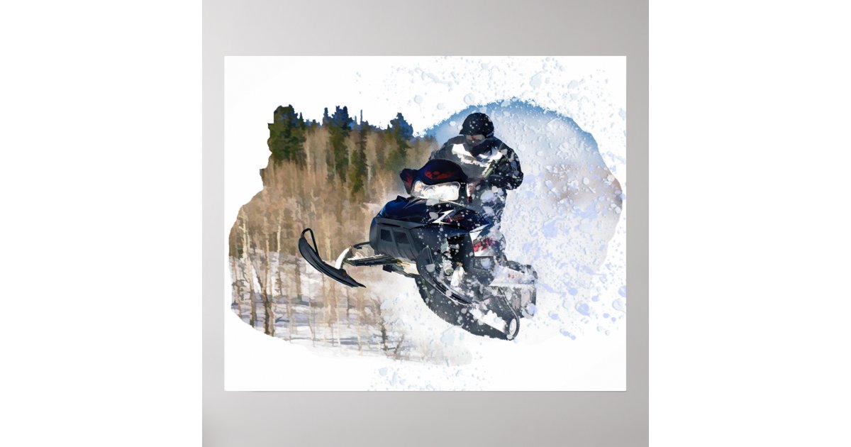 Airborne Snowmobile Poster | Zazzle