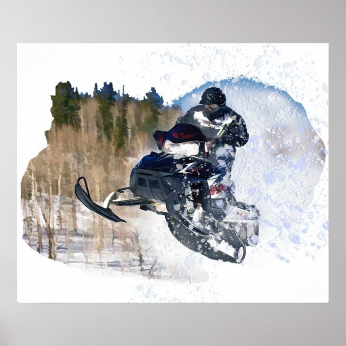 Airborne Snowmobile Poster | Zazzle.com