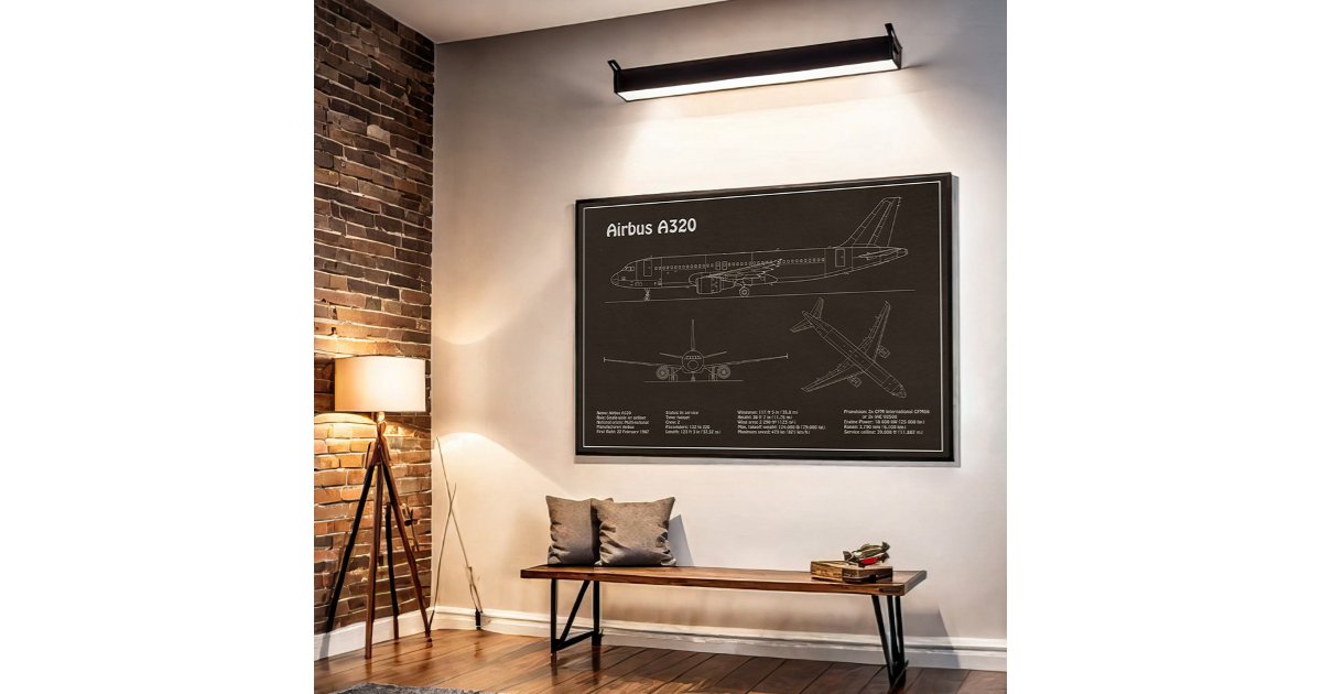 Airbus A320 - Airplane Blueprint Drawing Plans PD Poster | Zazzle