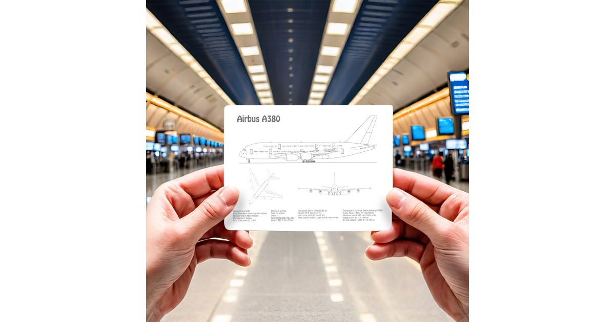 Airbus a380 - Airplane Blueprint Drawing Plans BD Postcard | Zazzle