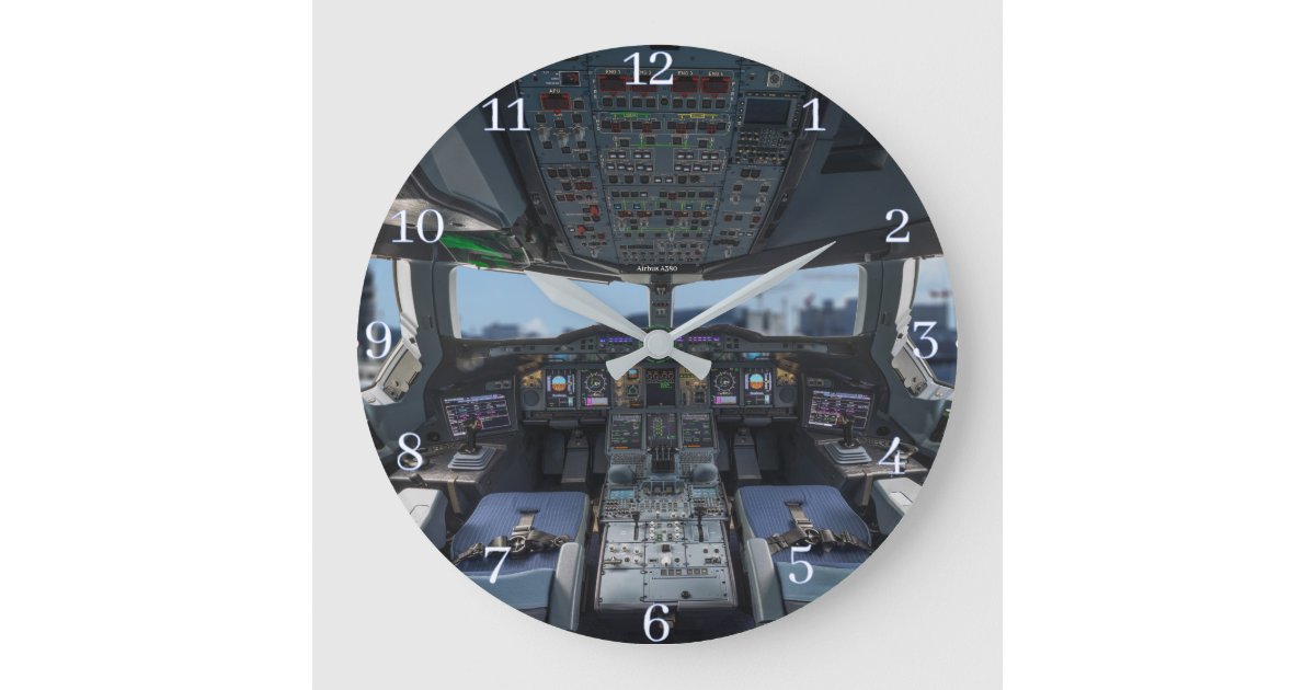 Airbus A380 Cockpit Large Clock | Zazzle